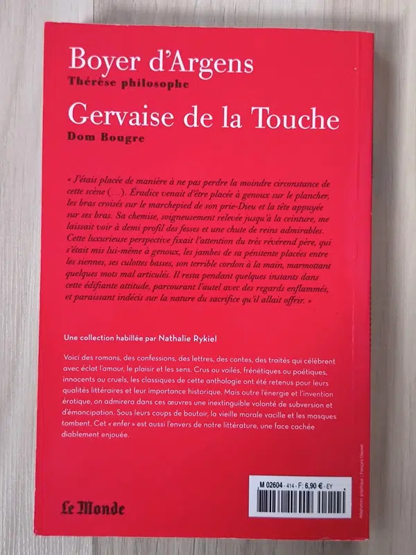 Voggt - buy Boyer d'Argens Thérèse philosophe / Littérature libertine ...