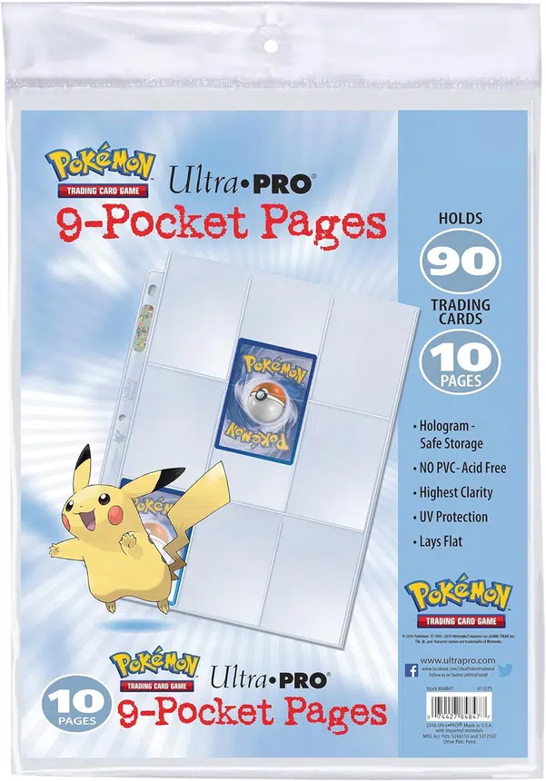 Voggt - buy Pack de 10 feuilles de classeur Pokémon ( pour 180 cartes ...