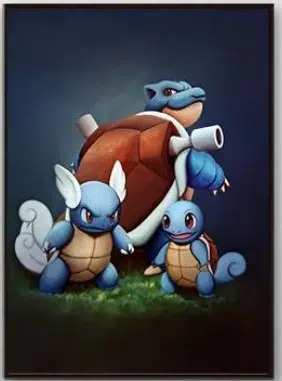 Voggt - buy PROMO affiche famille eau (carapuce, carabafe, tortank) 30*40